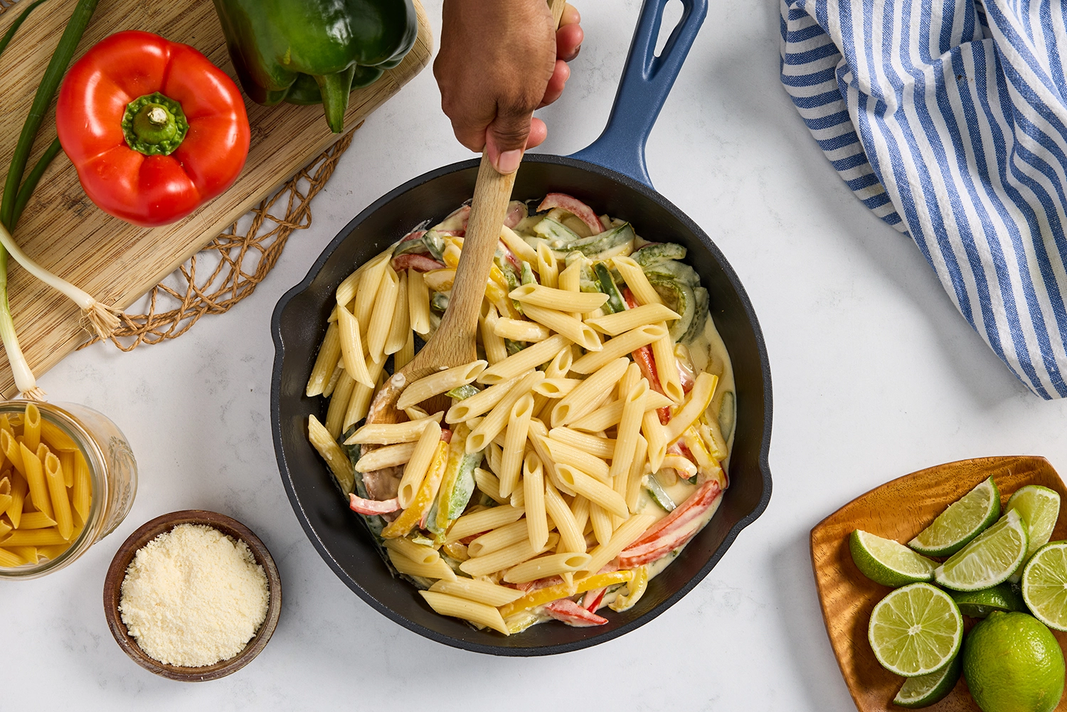 Creamy Rasta Pasta with Jerk Chicken Recipe | U.S. Dairy
